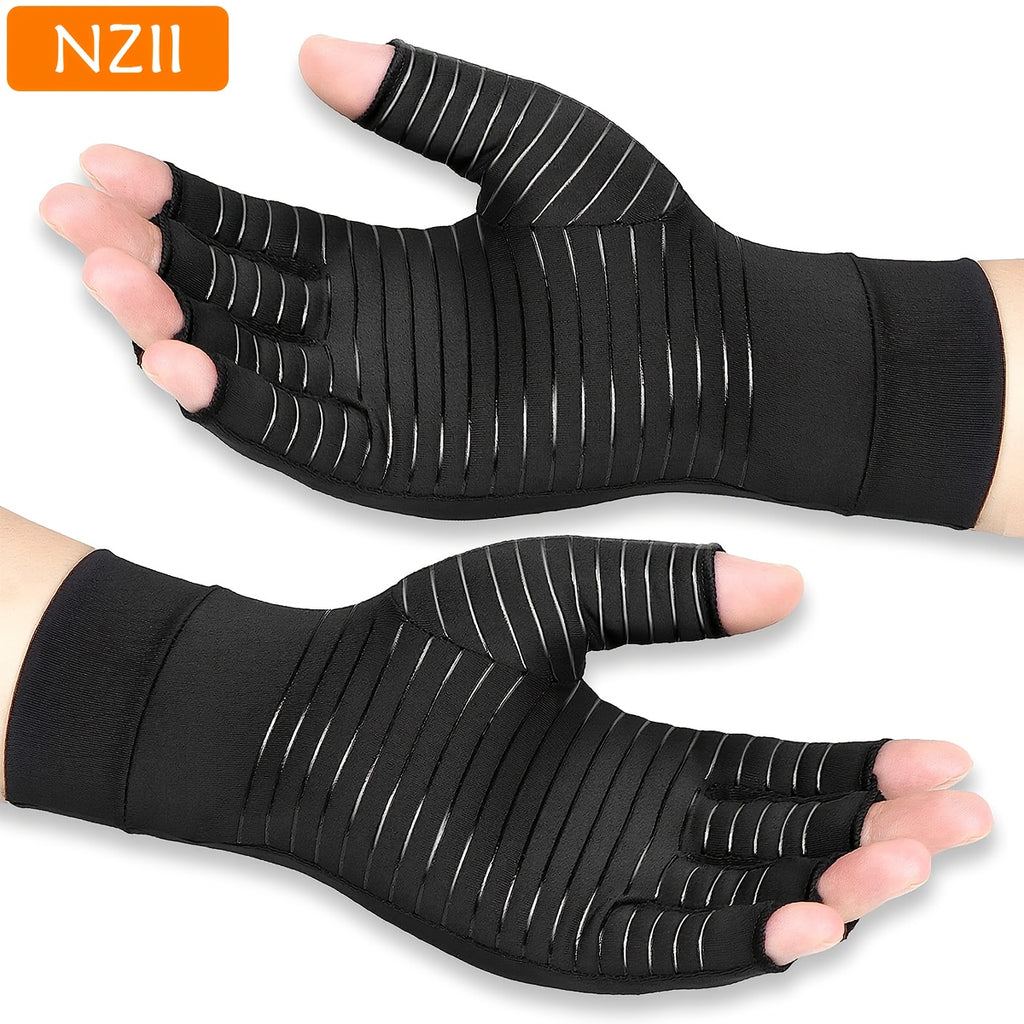 Unisex Half Finger Gloves, Copper Compression Gloves, For Hands Joint ...